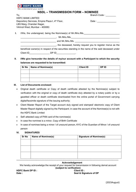 Hdfc Bank Safe Deposit Locker Agreement Form In Pdf Download