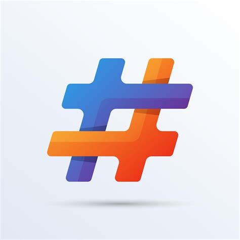 premium vector hash tag simple paper icon logo material design