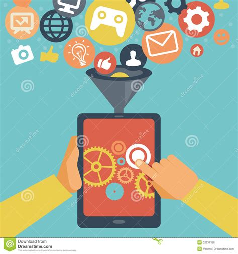 Vector Mobile App Development Concept Stock Vector Illustration Of