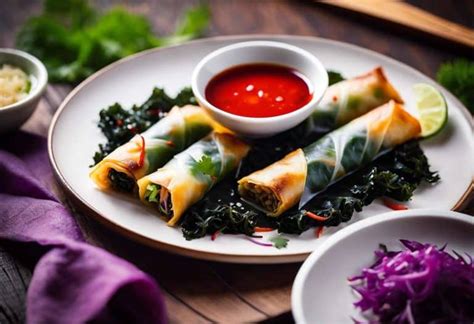 Recette De Nems Végétaliens Au Four Wakame Chou Rouge Et Piment