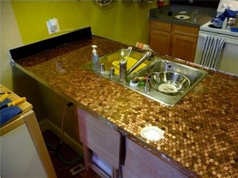 5 Diy Penny Kitchen Countertops Shelterness