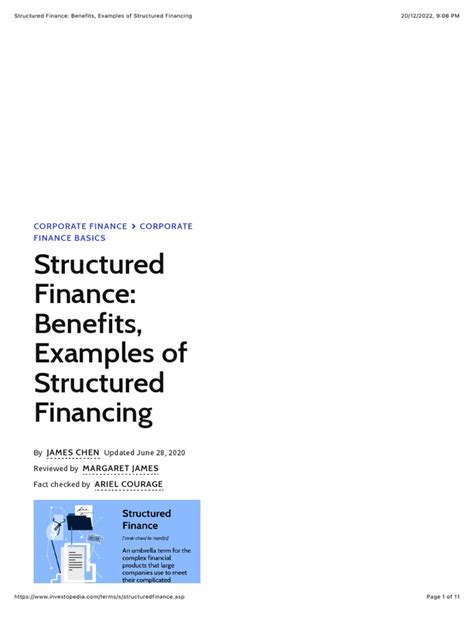 Structured Finance Benefits Examples Of Structured Financing Pdf