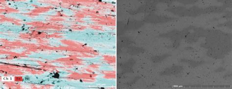 Results Of Elemental Mapping Left And Sem Image Right Bse Mode Of
