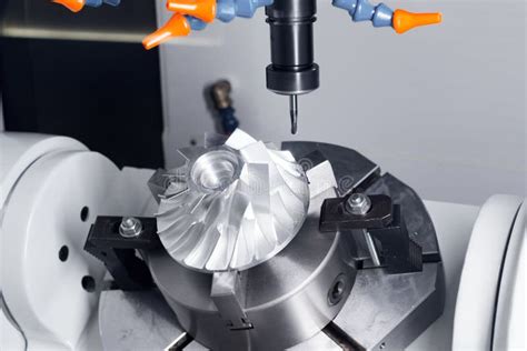 Cnc Milling Machine Parts During Manufacture Of Detail Stock Image Image Of Impeller