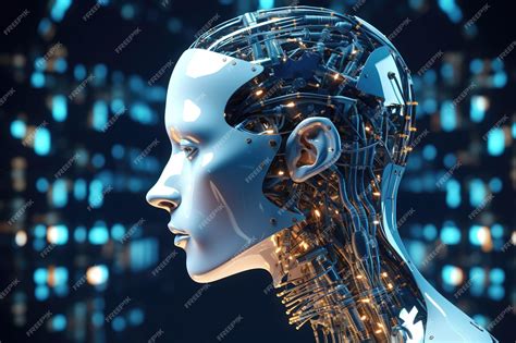 Premium Ai Image Artificial Intelligence A Humanoid Head With Neural