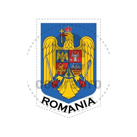 Stema Romania Text Autocolant