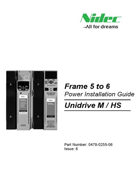 unidrive m frame 5 and 6 installation guide english issue6 0478 0255