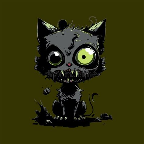 Zombie Cat Sketch Stock Vector Illustration Of Graphic 272735569