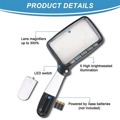 Handheld Rectangular Magnifying Glass
