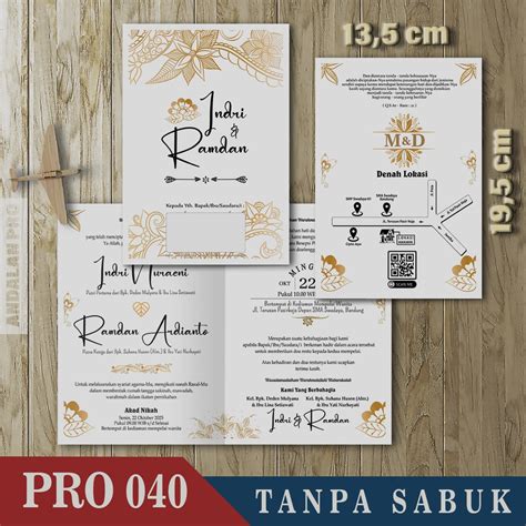 Jual Pro Lipat Simpel Cetak Undangan Color Berwarna Harga Murah Meriah Undangan