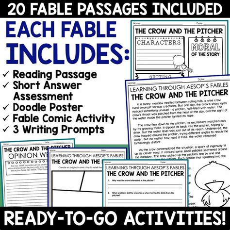 Aesops Fables Reading Passages Compare And Contrast Fables Anchor