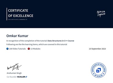 Omkar Kumar On Linkedin I Have Completed Data Structures In C Course