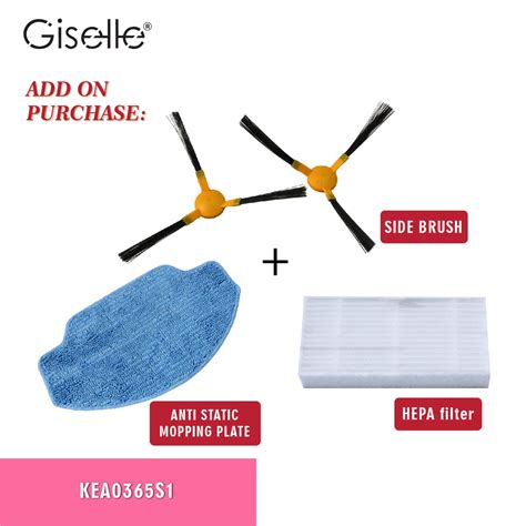 Hepa Filter Side Brush Mop Cloth Accessories For Giselle Smart