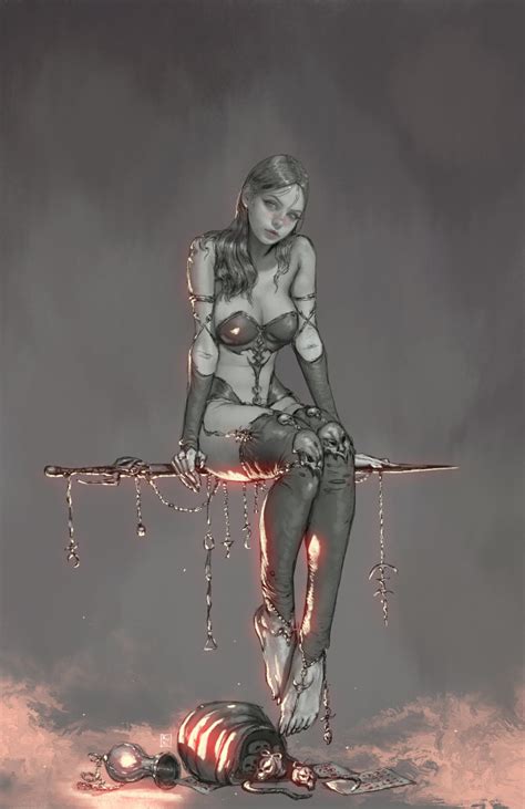 Rule 34 Belly Black Hair Breasts Feet Kyuyong Eom Latex Lingerie Long Hair Necromancer Thighs