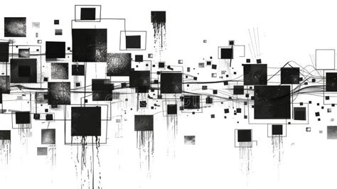 Abstract Geometric Shape Black And White Pattern With Intersecting