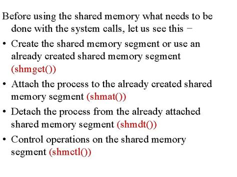 Shared Memory Ipc Shared Memory Is A Memory