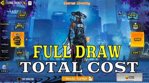 Buying Full Eternal Divinity Draw In COD Mobile Legendary Hidora Kai Cruel Night Legendary