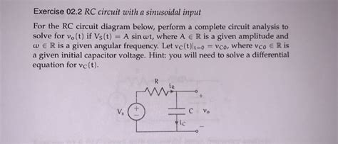 Solved Exercise 02 2 RC Circuit With A Sinusoidal Input For Chegg Com