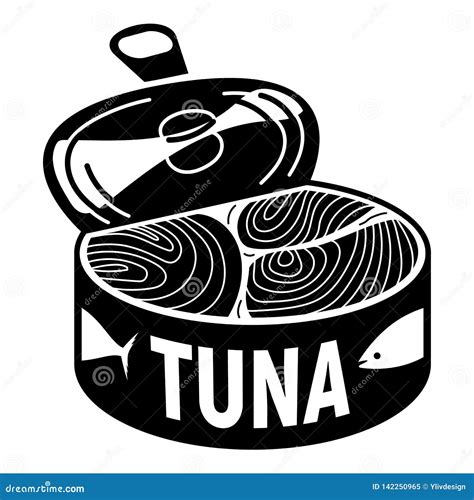 Open Tuna Can Icon Simple Style Stock Vector Illustration Of