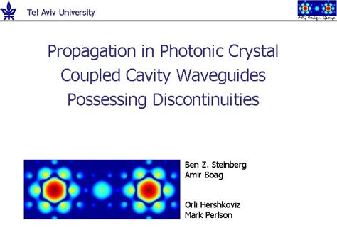 Tel Aviv University Propagation In Photonic Crystal Coupled
