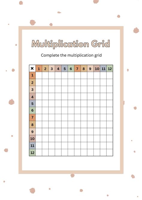 Multiplication Grid Worksheet