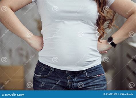 Beautiful Pregnant Woman Hugging Her Belly Expectant Mother Waiting