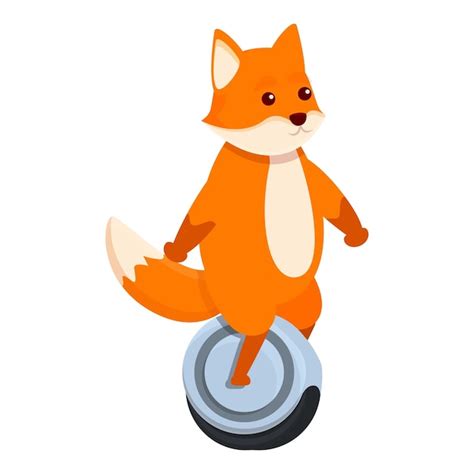 Fox Gyroscooter Symbol Cartoon Des Fox Gyroscooter Vektorsymbols Für