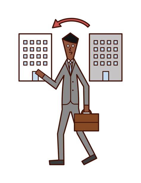 人材派遣会社・転職する人（男性）のイラスト Kukukeke（ククケケ）