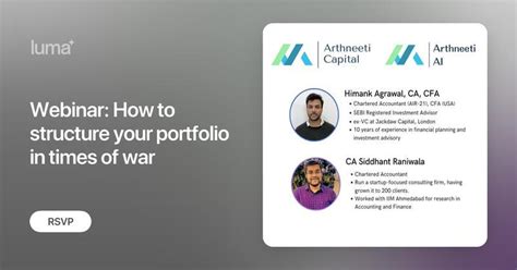 Himank Agrawal Cfa On Linkedin Webinar How To Structure Your Portfolio In Times Of War · Luma