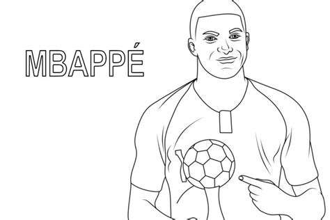Kylian Mbappé kleurplaat 1 Kleurplaat Kinderen Kleurplaat