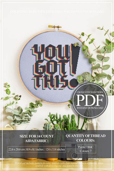 Cross Stitch Inspirational Quote Cross Stitch Quote Easy Cross Stitch