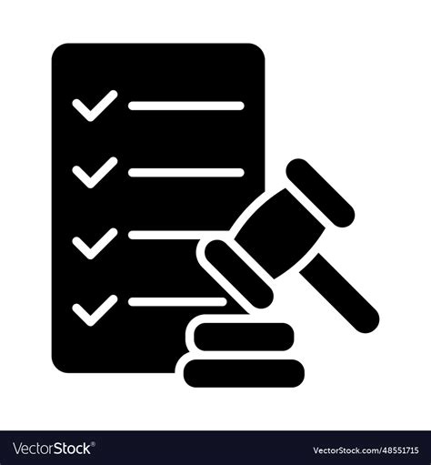 Legal Document Glyph Icon For Personal Royalty Free Vector