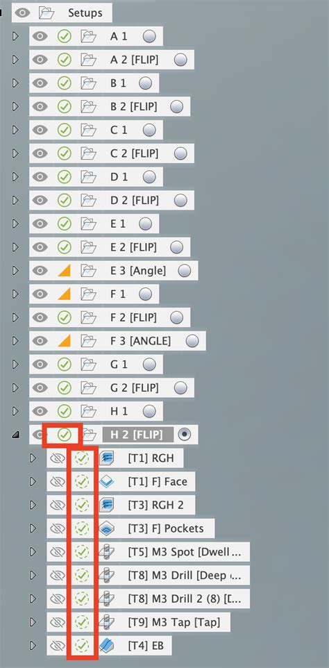 setups have green checkmarks despite in process stock for all toolpaths