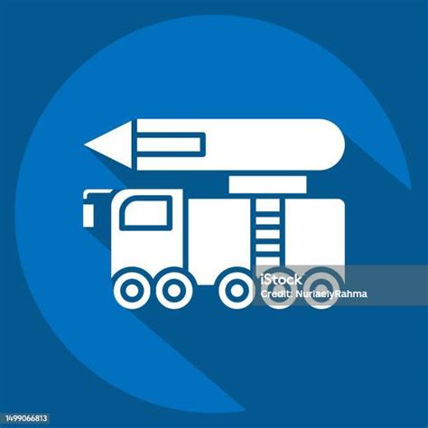 Ikon Rudal Terkait Dengan Simbol Militer Gaya Bayangan Panjang Desain