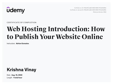 Krishna Vinay Kolluru On Linkedin Udemy Course Completion Certificate