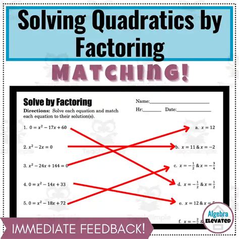 Solving Quadratic Equations By Factoring Worksheet Maze Activity Worksheets Library