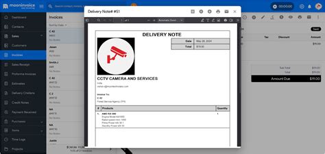 How To Generate Delivery Note In Moon Invoice Moon Invoice Easy Invoicing