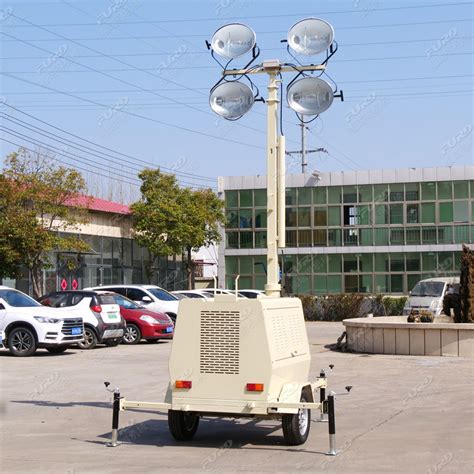9 Meters Hand Push Mobile Emergency Light Tower With Generator Light