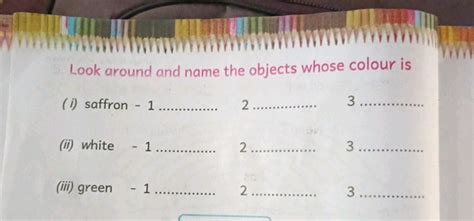 Look Around And Name The Objects Whose Colour StudyX