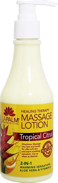 La Palm Healing Therapy Massage Lotion Tropical Citrus 8oz