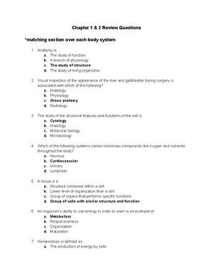 Chapters 4 And 5 Review Sheet Anatomy Physiology Chapter 4 5