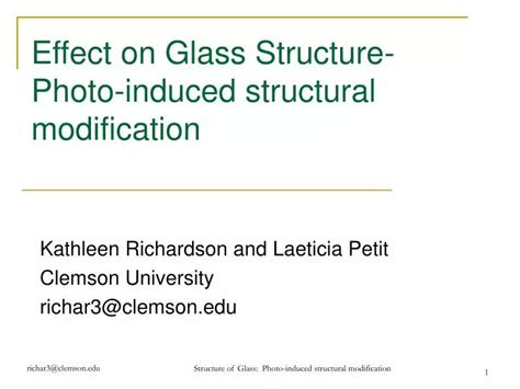 Ppt Effect On Glass Structure Photo Induced Structural Modification