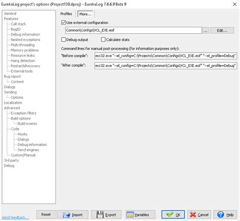 Using External Settings Eurekalog Documentation