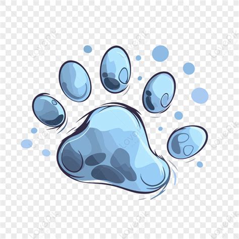 거품과 밝아진 벡터 일러스트 만화와 함께 파란색으로 고양이 발 클립 아트 발 인쇄 Png 일러스트 무료 다운로드 Lovepik
