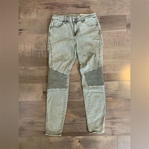Pistola Pants And Jumpsuits Pistola Moto Detail Jeans Army Green Mid