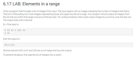 Solved I LAB Elements In A Range Write A Program That Chegg
