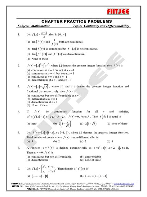Cpp Continuity And Differentiability Pdf Function Mathematics Abstract Algebra