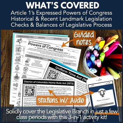 Powers Of Congress 3 Part Activity Kit Lets Cultivate Greatness