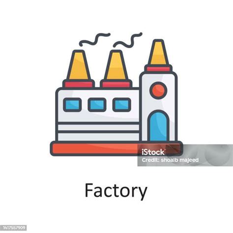공장 벡터 채워진 개요 아이콘 흰색 배경에 디자인 그림 Eps 10 파일 가정의 방에 대한 스톡 벡터 아트 및 기타 이미지 가정의 방 건축물 공장 산업 건물 Istock