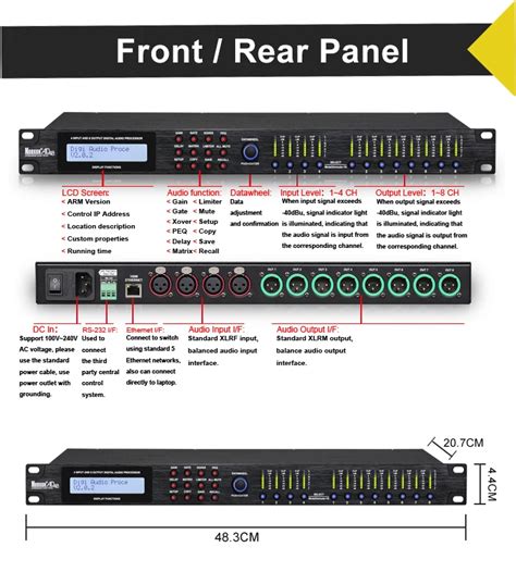 4x8 Audio Processor Professional Digital Dsp Sound System